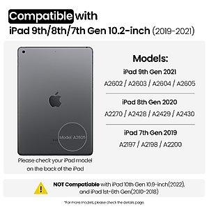 Nillkin iPad 9th Generation (10.2", 2021) Case with Detachable Keyboard, Magic Trackpad, Portrait/Landscape Modes, Rugged Keyboard Case with Camera Cover for iPad 8th/7th Gen, Black