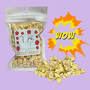 PETIVORE Premium Dried Apple for Sugar Glider and Small Exotic Pet - Made with Real Fruit - Sugar Glider, Hamster, Marmoset and All Type of Rodents Treats, Snacks and Food (20g)