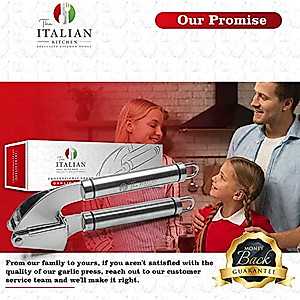 The Italian Kitchen Stainless Steel Garlic Press - Heavy Duty Garlic Extruder