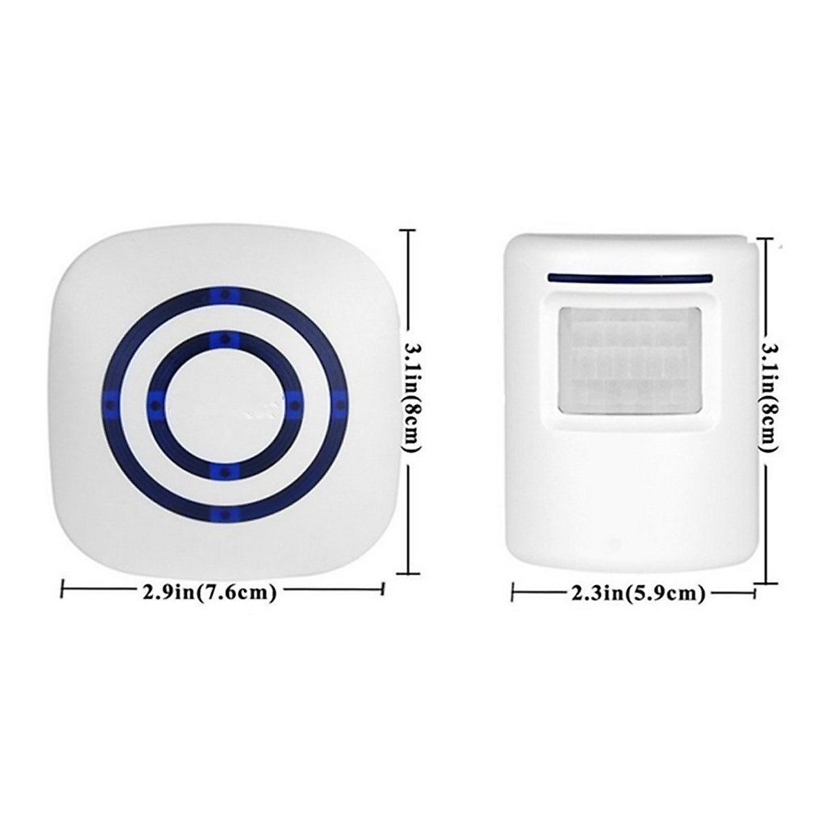 Wireless Home Security Driveway Alarm, Enegg Entry Alert, Visitor Door Bell Chime with 2 Plug-in Receiver and 1 PIR Motion Sensor Detector Alert System, Quality Sound and LED, 38 Melodies