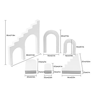 Kcgani Ladder Combination Photography Background Props, Geometric Cube Photoshoot Set, Stereo Hard Foam Decorative Backdrop, Posing Ornaments for Lipstick, Jewelry, Perfume, Makeup Tools (White)