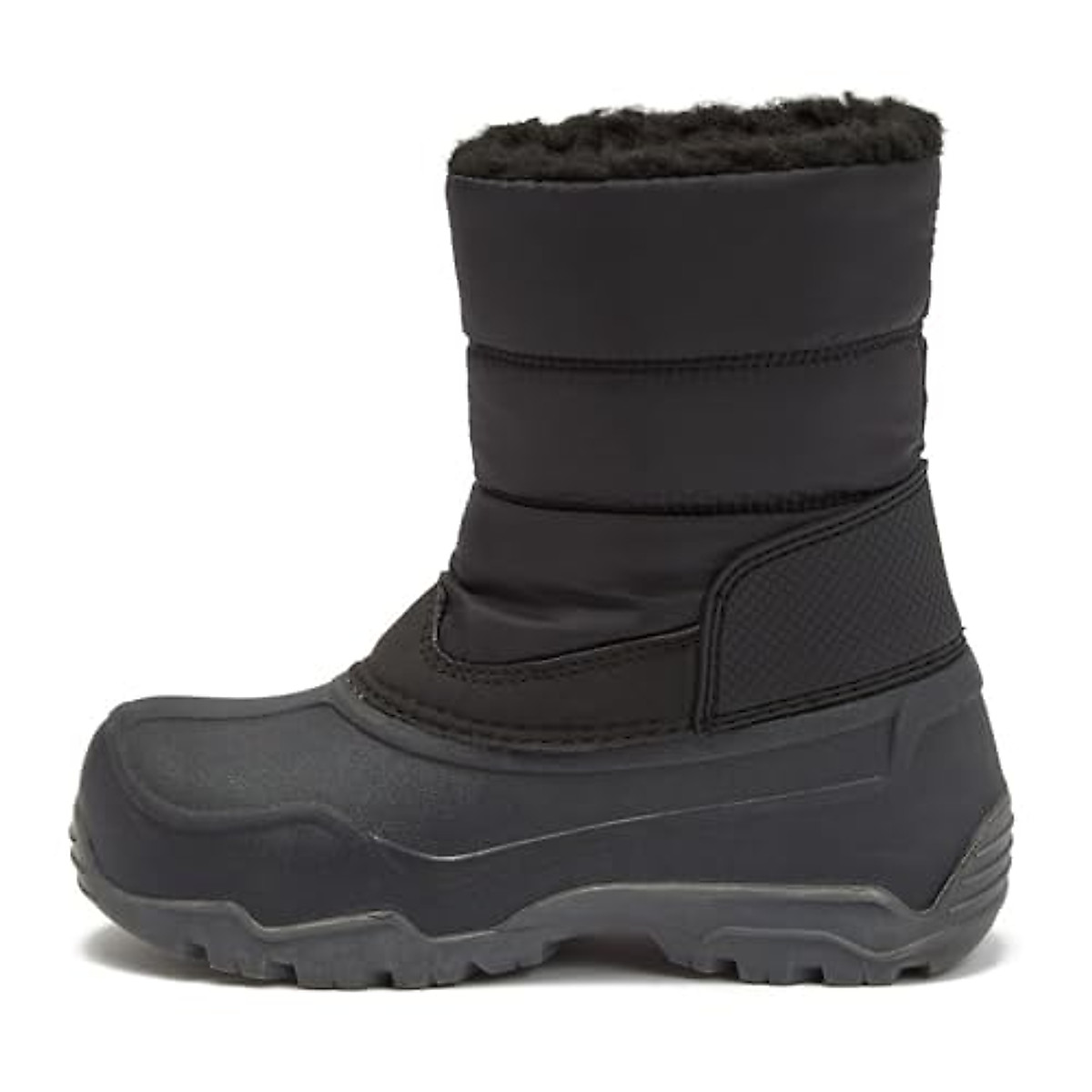 LONDON FOG Jett Waterproof Boys, Girls & Toddler Snow Boots for Kids - Insulated Warm Fleece Lined Girls & Boys Winter Boots - Black, 6 Toddler