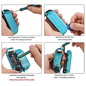 Joystick Replacement for Switch Lite,Repair Joystick Replacement Tool Kit for Switch lite and Nintendo Joycon Controller with Triwing Screwdriver,Thumb Grip Caps& Tweezers