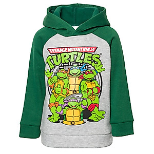 Teenage Mutant Ninja Turtles Michelangelo Raphael Leonardo Big Boys Fleece Pullover Hoodie Pants Gray/Green 14-16