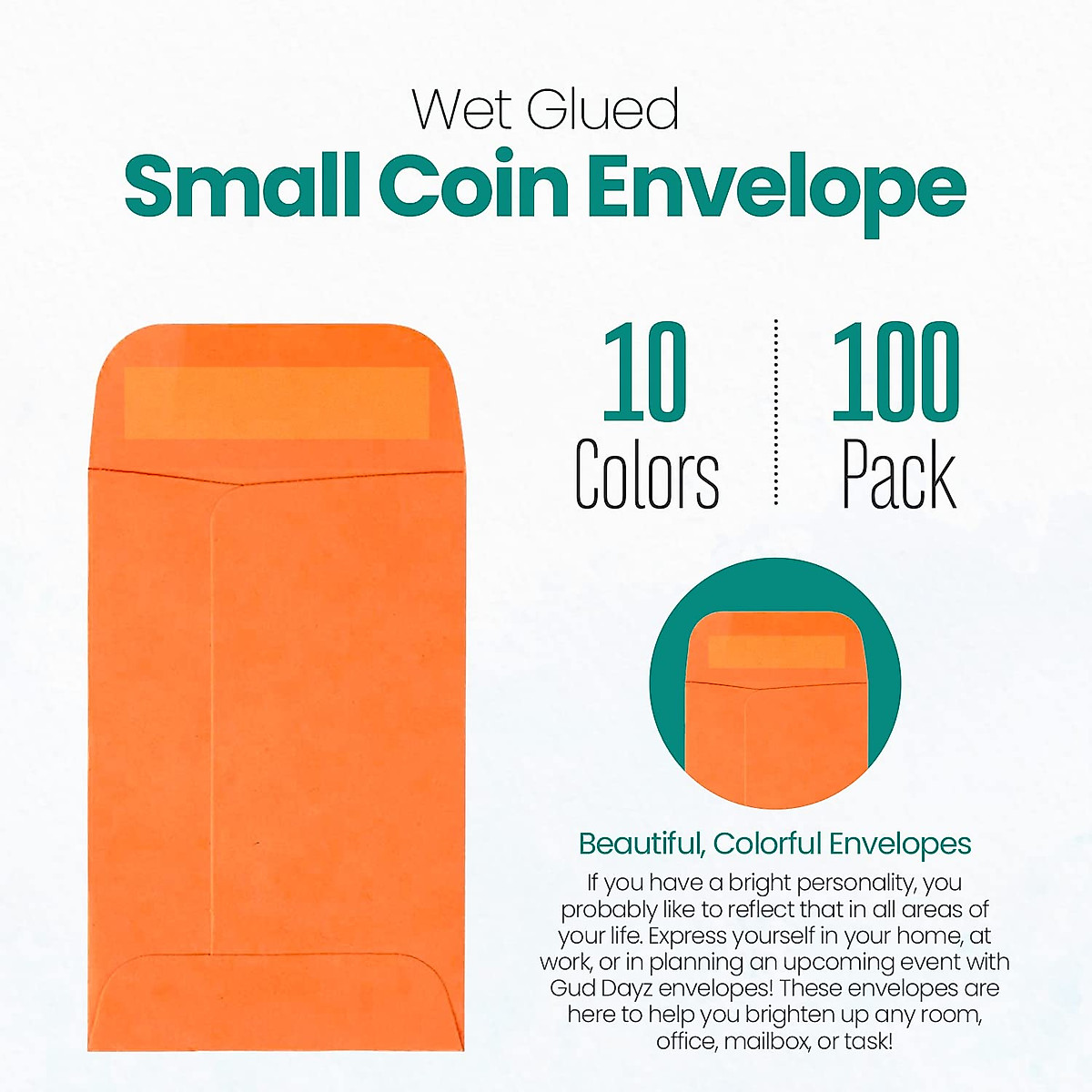 Premium Coin Envelopes for Keys, Seed Envelopes [2.25 x 3.5] – 100 Pack of Sturdy Colored Small Envelopes 2x3 with Secure Tiny Envelopes, Full-Flap Seal – Mini Envelopes for Seeds Storage