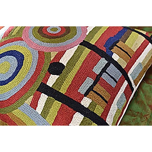 Kashmir Designs Hundertwasser Modern Pillow Cover | Beloved Gardens | Modern Outdoor Pillows | Abstract Couch Cushion| Modern Farmhouse Pillows | Mid Century Chair Cushions | Handmade Wool Size 18x18