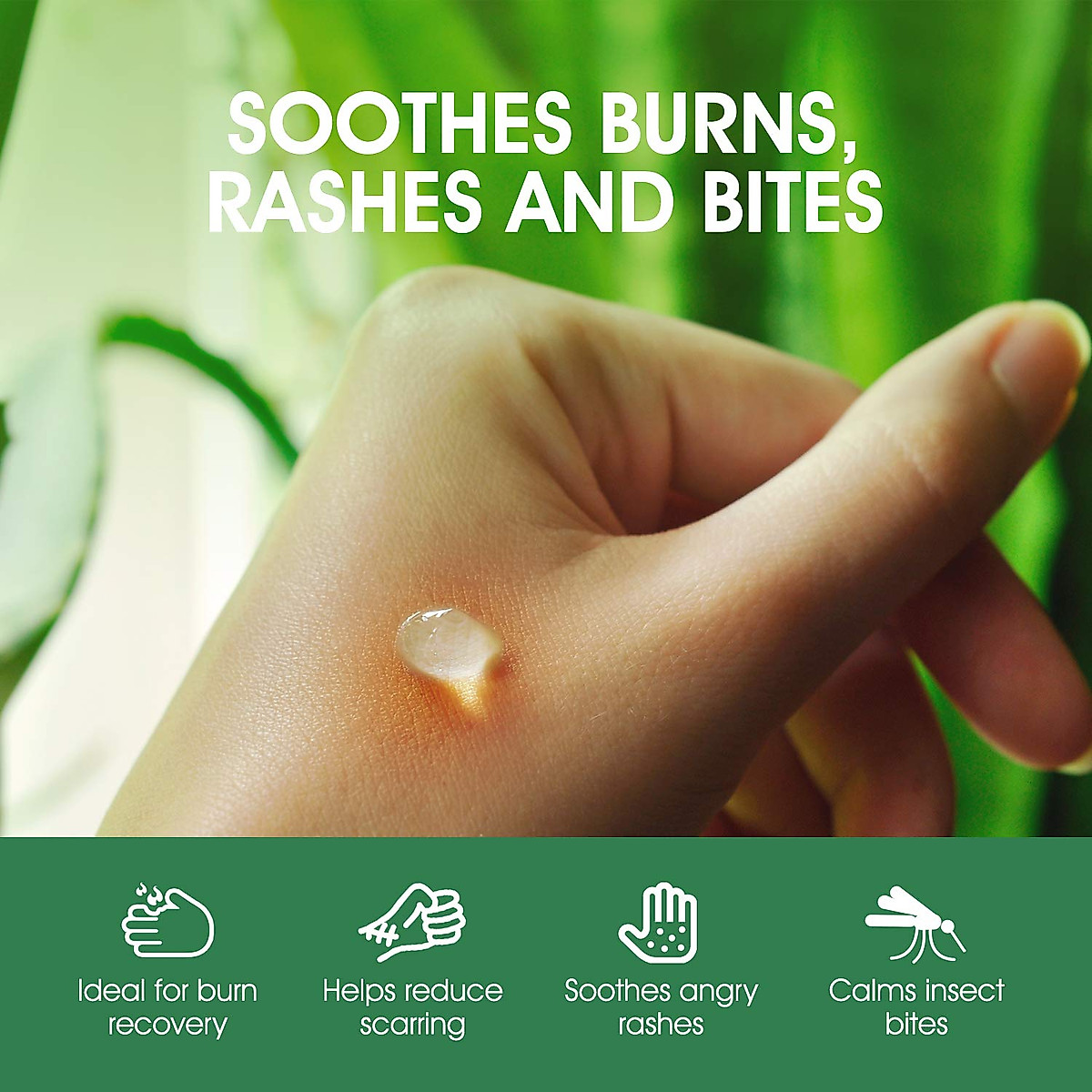 ORISO Aloe Vera Gel With Cold Pressed Aloe Vera - Pure Sunburn Relief, Bug Bites, Small Cuts - Soothing Moisturizer Lotion For Face, Hair and Body - 10 Fl Oz