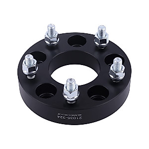 VLAOSCHI Black Forged 5x5 to 5x4.75 Wheel Adapters 1.25 Inch with 12x1.5 Studs Compatible with Chevy D-odge 5 Lug 5x127 to 5x120.65 for Caprice Impala Grand Caravan Journey Town Country - Pack of 4