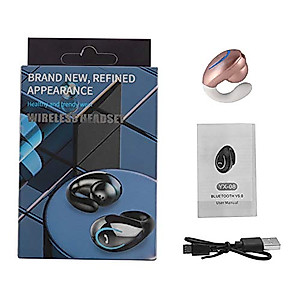 Sunffice Bluetooth Headset, Single Ear BT5.0 Ultralight Wireless Headphone Cell Phone Earpiece Ear Clip with Mic, Noise Canceling Handsfree Driving Earbud for iPhone, Android,Samsung Smartphone(Pink)