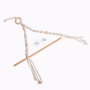 Eiyye Handmade Paper Towel Holder Boho Paper Towel Holder Cotton Rope Macrame Toilet Paper Holder Towel Rack for Bathroom Kitchen