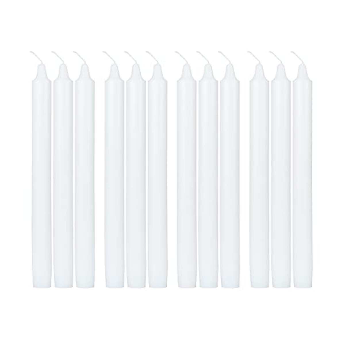 Zest Candle 12-Piece Taper Candles, 10-Inch, White Straight