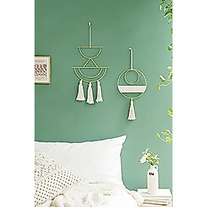 Mkono Macrame Wall Hanging Decor and Organizer Boho Hanging Shelf for Bathroom, Bedroom, Living Room