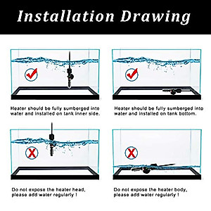 PULACO 25W Small Aquarium Betta Heater with Free Thermometer Strip, Under 6 Gallon Fish Tanks (Preset Temperature 78℉)