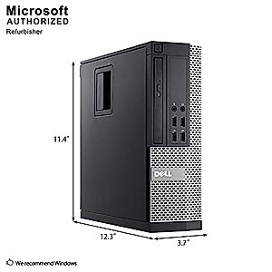Dell Optiplex 9020 SFF Computer Desktop PC, Intel Core i5 Processor, 16 GB Ram, 2 TB Hard Drive, WiFi, Bluetooth 4.0, DVD-RW 1 inch LCD Monitor, Windows 10 Pro (Renewed)