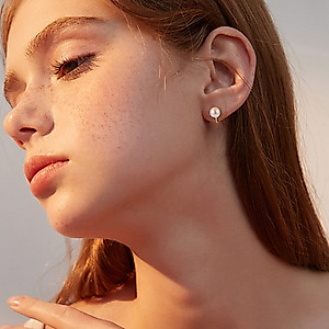 HAIAISO Copper Clip On Earrings, Simulated Freshwater Pearl Earrings for Women, Non-Pierced, 8MM, 10MM, 12MM