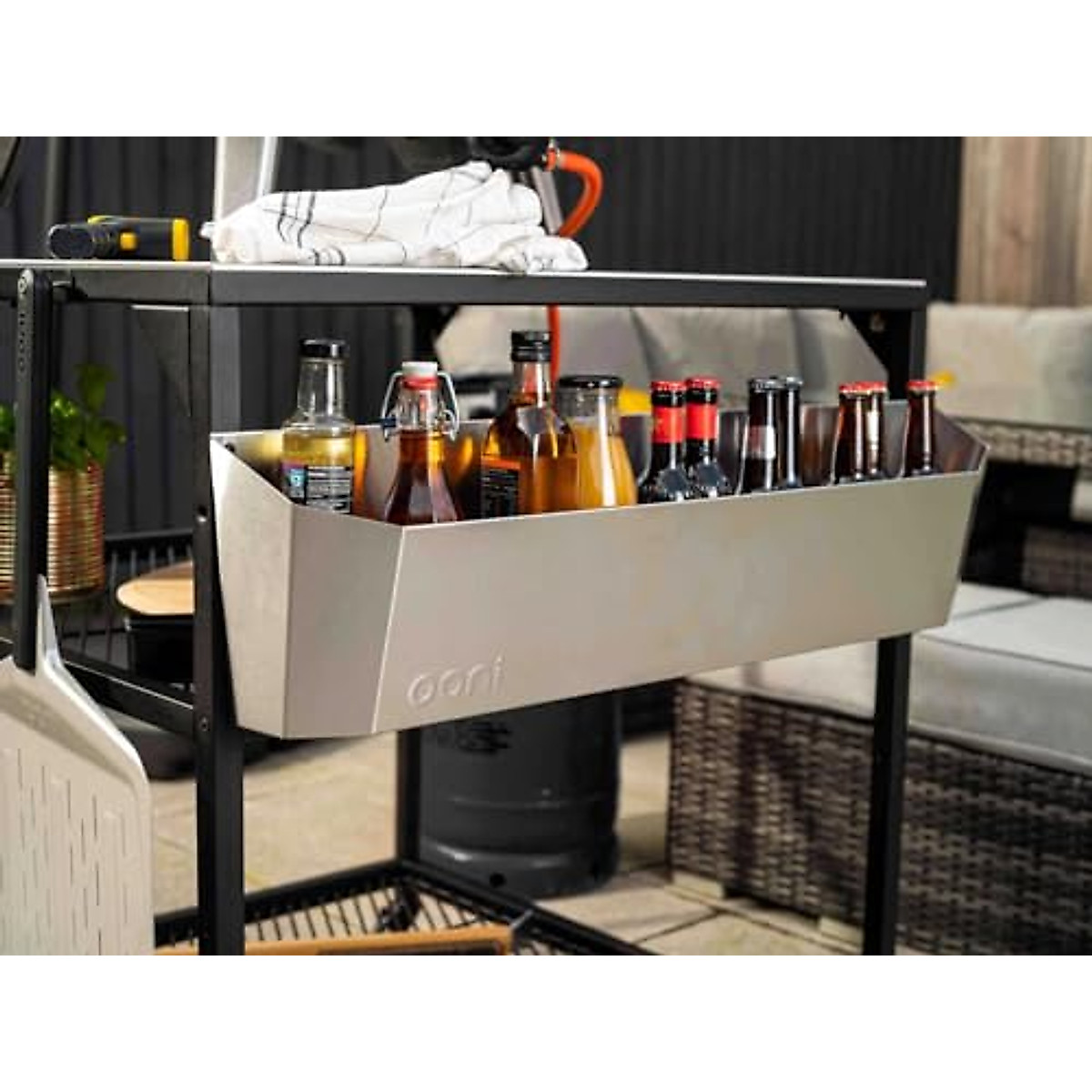 ooni Utility Box Large – Durable Stainless Steel Utility Box - Fits onto Large Modular Table or Used as Standalone Outdoor Kitchen Storage – Sleek Outdoor Kitchen Storage Solution