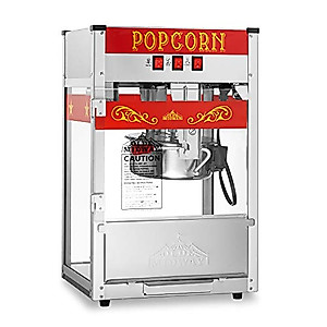 Olde Midway Commercial Popcorn Machine Maker Popper with 8-Ounce Kettle - Red