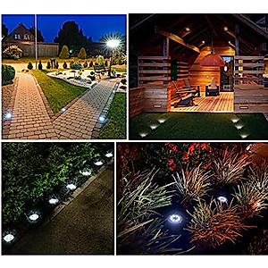 KAQ - Upgraded Solar Ground Lights, Super Bright Outdoor Garden in-Ground Lights, Waterproof Solar Garden Lights, Landscape Lights for Yard, Pathway, Lawn, Patio, Deck, Walkway (Cool White 8PK)