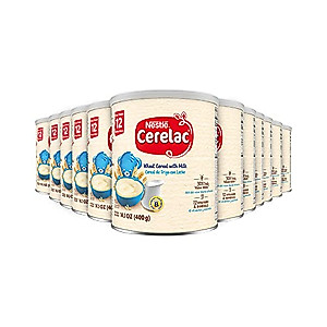 Nestle Cerelac, Wheat Cereal with Milk, 14.1 oz (Pack of 12)