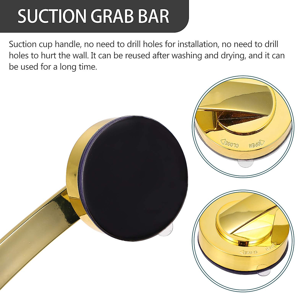 Cabilock 1pc Suction Handrail Bathroom Handrail Shower Bars Handicap Grab Bars Bathtub Safety Rail Kitchen Hand Rest The Injury Safety Handle Plastic Elder Advanced Door Handle