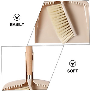 FOYTOKI 1 Set 2pcs Desktop Dustpan Computer Keyboard Cleaner Small Hand Mini Cleaning Brush Tiny Broom Dustpan Kit Broom Outdoor Miniature Dustpan and Brush Home Dust Remover Pp Beige