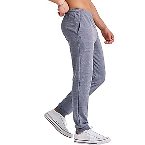Hanes Men's Originals French Terry Joggers, Lightweight Sweatpants with Pockets, 30" Inseam, Navy PE Heather, X-Large