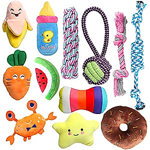 SYEENIFY Puppy Toys for Small Dogs, Teething Toys for Puppies,Cute Dog Toys for Small Dogs,Durable Chew Toys for Puppies,100% Natural Cotton Rope Chew Toys, Safe, Non-Toxic