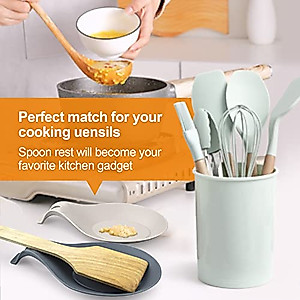Spoon Rest for Stove Top, 3 Pack Large Silicone Spoon Holder for Kitchen Counter,Coffee Spoon Rest,Heat Resistant Cooking Spoon Holder Perfect Kitchen Gadgets for Kitchen Utensils Spatula,Tongs,Ladles