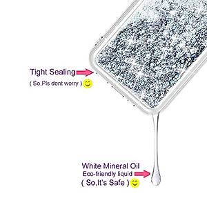 WORLDMOM Compatible with iPhone 13 Mini Case,Clear Bling Flowing Liquid Floating Sparkle Colorful Glitter Waterfall TPU Protective Phone Case Compatible with iPhone 13 Mini [5.4 Inch 2021], Silver