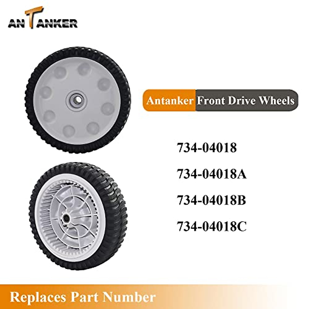 Antanker Front Drive Wheels Replaces MTD 734-04018C 734-04018 734-04018A 734-04018B for Troy Bilt Tuff-Cut 210 TB210 TB230 TB240 Self Propelled Mower/Cub Cadet Stens 205-712 Lawn Mower Set of 2