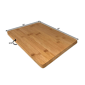 Simply Bamboo CBV115 15 X 12 Valencia Brown Eco-Friendly Bamboo Wood Cutting Board for Kitchen | Chopping Board | Carving/Slicing Vegetables, Meat, Fruits | 100% Organic & Safe Wood