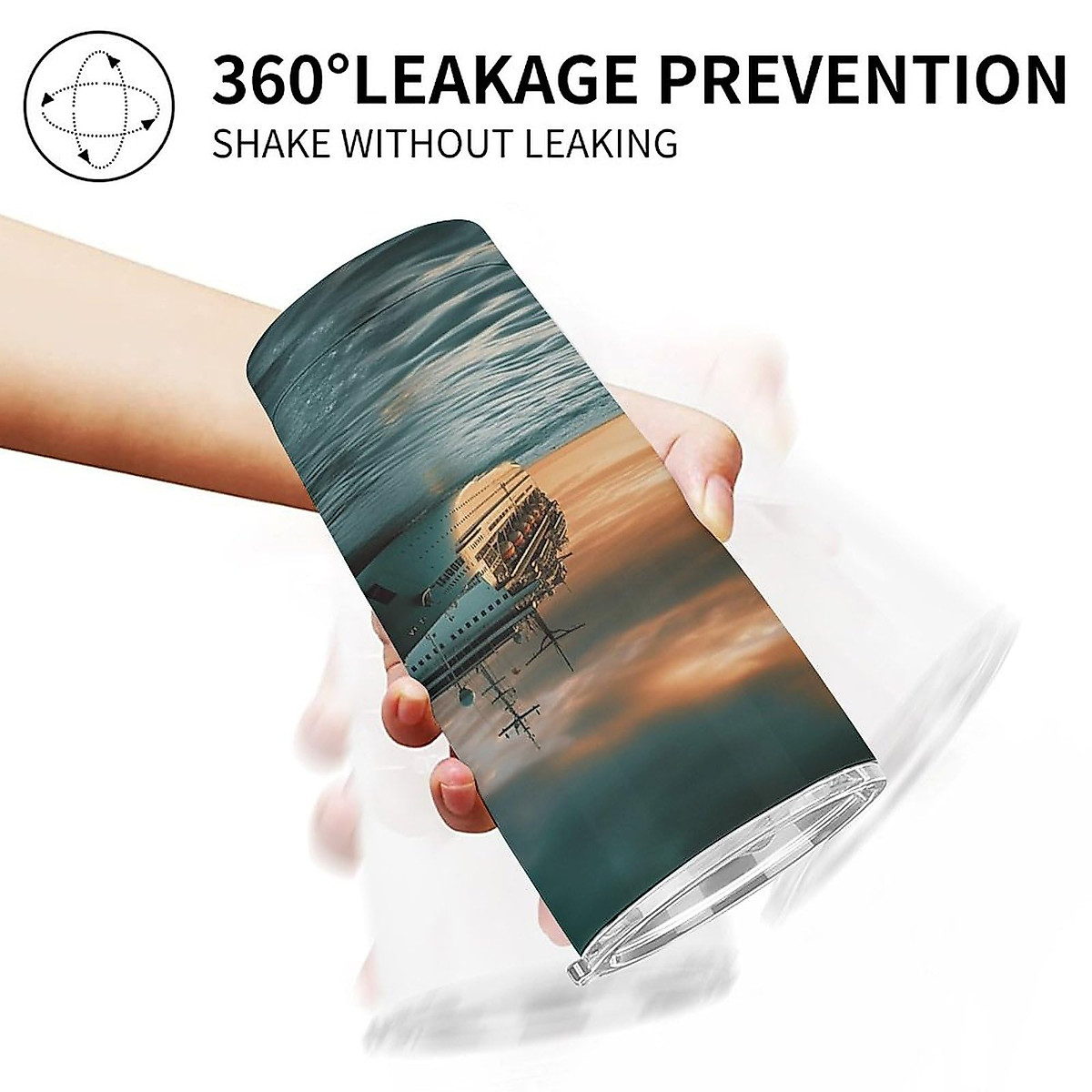 20 Oz Tumbler With Straw Leak Proof Thermos Cup, Cruise Ship Stainless Steel Insulated Travel Coffee Mug Fit for Car Cup Holder