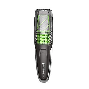 Remington Vacuum Beard Trimmer, 11 Setting Adjustable Length Comb (2-18mm), Vacuum Trimmer for Beard, Mustache, and Stubble, Rechargeable Lithium Power, Washable, Removable Blades