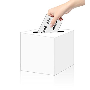 SietDESEO White Money Box Card Box Holder for Wedding Party Birthday Baby Shower Bridal Shower Raffle Ticket