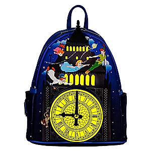Loungefly Disney Peter Pan Glow Clock Womens Double Strap Shoulder Bag Purse