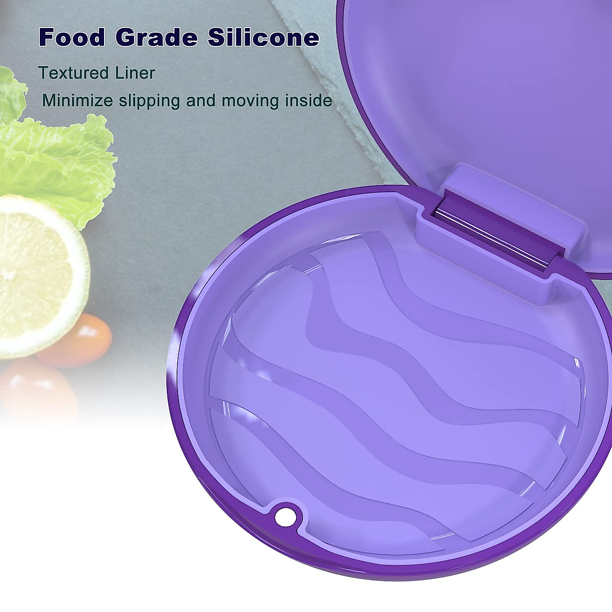 Aligner Case with Magnetic Closure and Textured Liner, Solid Orthodontic Retainer Case with 2Pcs Aligner Removal Tools, for Invisalign, Aligner, Night Guard (Purple + Pink)