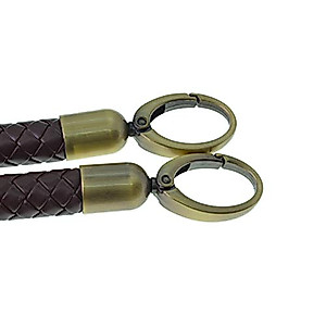 Wento 12 inch Dark Brown Braided Handles Dia.15mm PU Leather Handles for Women Replacement Handbag Tote Replacement Handbag Handles