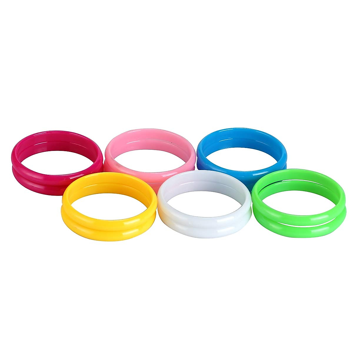 BinaryABC Plastic Bangle Bracelets Candy Color Bracelet Party Favors Pack for Birthday Party 12pcs (Adult Size)