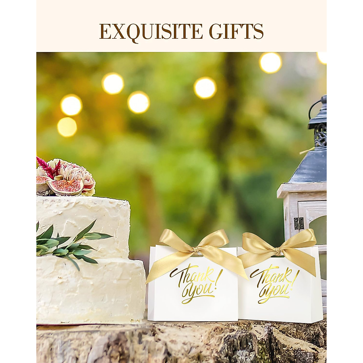 EQOREIIN Small Gift Bags, 70 Pack 4.5x1.8x3.9 Inches Mini Thank You Bags White Kraft Paper Gift Bag with Bow Ribbon, Small Candy Bags Gift Bag Bulk for Birthday Wedding Baby Shower (White)