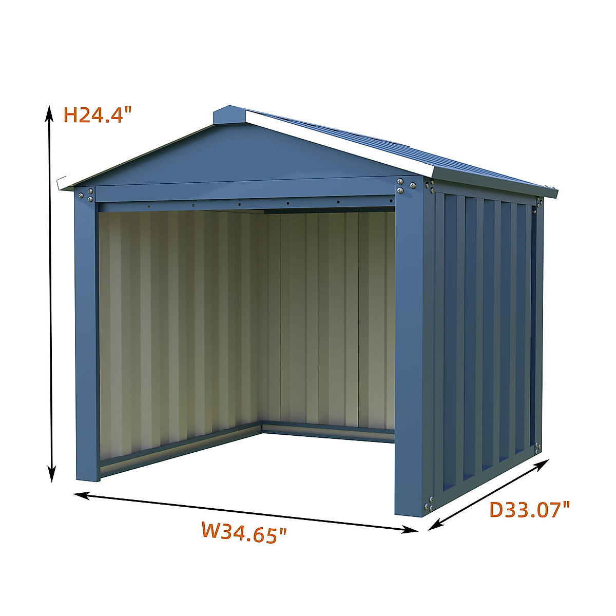 Aobabo Metal Outdoor Storage Shed, 3×3 FT Steel Utility Tool Shed Storage House Without Door, Metal Sheds Outdoor Storage for Backyard Garden Patio Lawn (H2'xW3'x D3') Blue&White