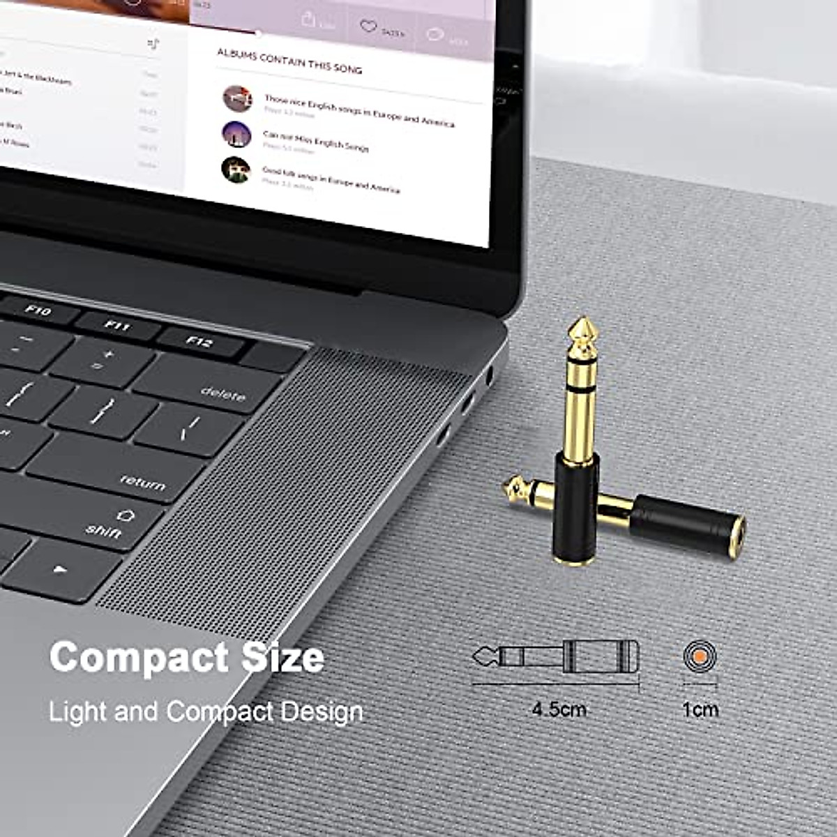 DIGITNOW 1/4'' Male to 1/8'' Female Stereo Audio Adapter Converter,Upgrade 6.35mm Jack Stereo Socket to 3.5mm Jack Stereo Plug for Guitar Headphones Amp, Pure Copper 2-Pack