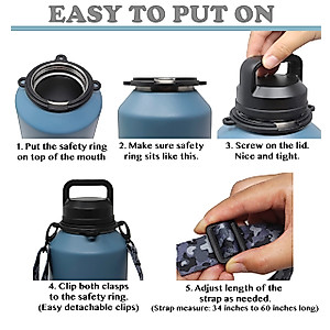 One MissionX Bottle Sling for YETI Rambler, Shoulder Strap Carrier for 64oz 46oz 36oz 26oz 18/12oz Water Bottles, Durable Accessories for Walking & Hiking (Summit, Rambler 12 18 26 36 46 64 oz)