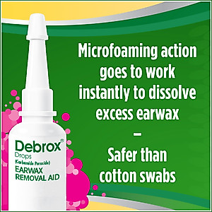 Debrox Ear Wax Removal Drops, Gentle Microfoam Ear Wax Remover, 0.5 Fl Oz, 2 Pack