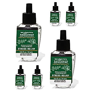 Bath & Body Works Eucalyptus Spearmint 6-Pack Wallflowers Sampler, 0.8 fl oz / 24 mL Each