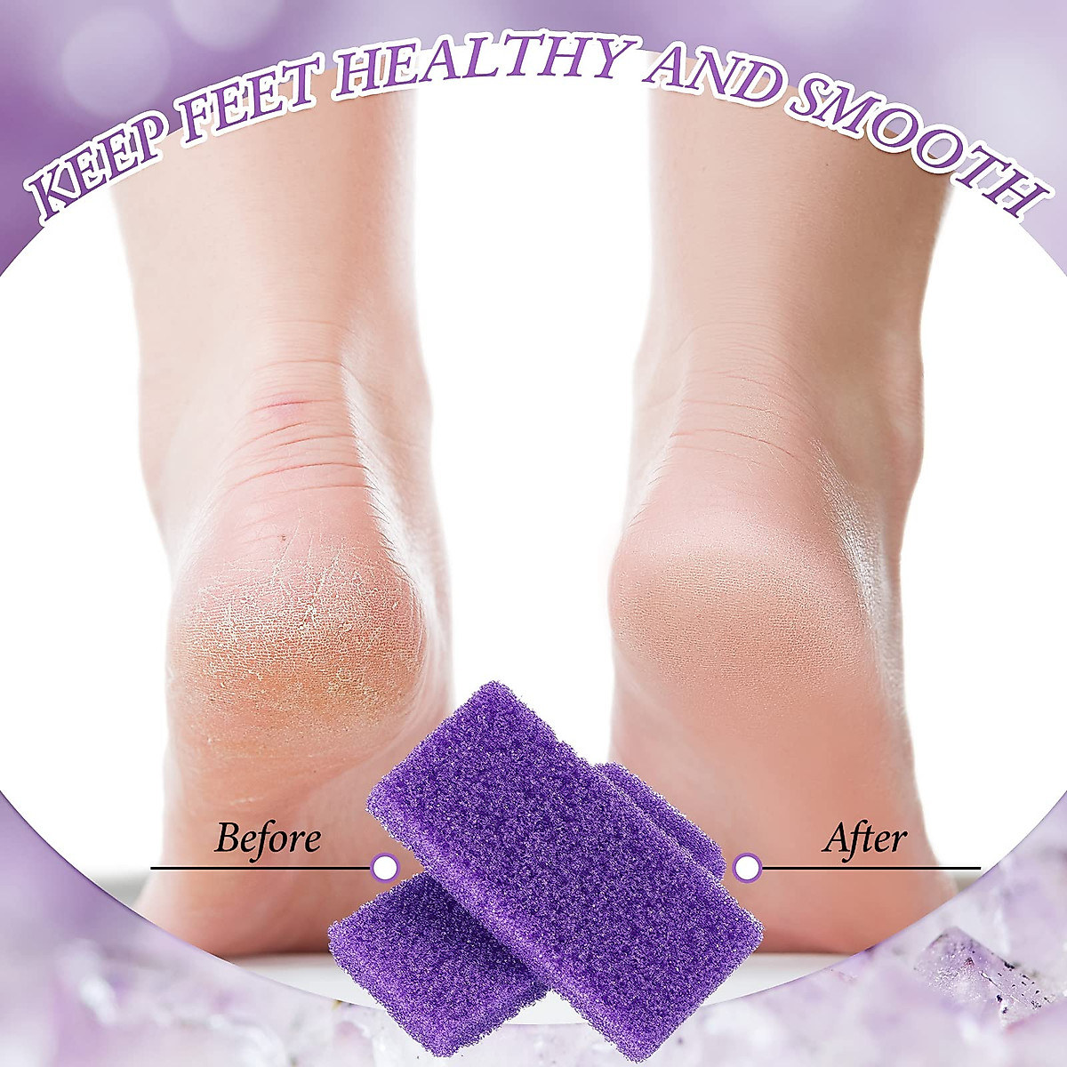 200 Pcs Disposable Foot Pumice Stone Bulk for Feet Pumice Stone Foot Scrubber Dead Skin Pedicure Scrubber Exfoliator Sponge for Feet Callus Remover Bath, Spa, 3.54 x 1.77 x 0.47 Inch(Purple, Purple)