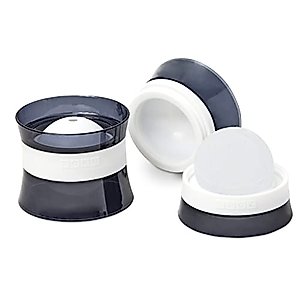 ZOKU Set of 2 Silicone Ice Sphere Molds, Stackable 2.5-Inch Ice Ball Makers, Keep Drinks Colder Longer with Less Dilution, Leak-free, Easy-Release, Black