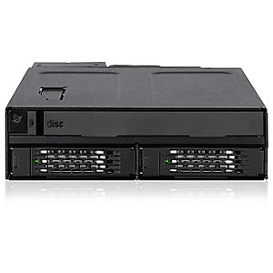 ICY DOCK 2 Bay 2.5 SAS/SATA SSD/HDD & (Ultra) Slim Optical Disk Drive CD DVD ROM Backplane Enclosure for 5.25" Bay | ToughArmor MB602SPO-B