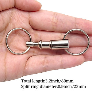 Honbay 10PCS Detachable Pull Apart Key Rings Keychains Heavy Duty Dual Key Ring Snap Lock Holder