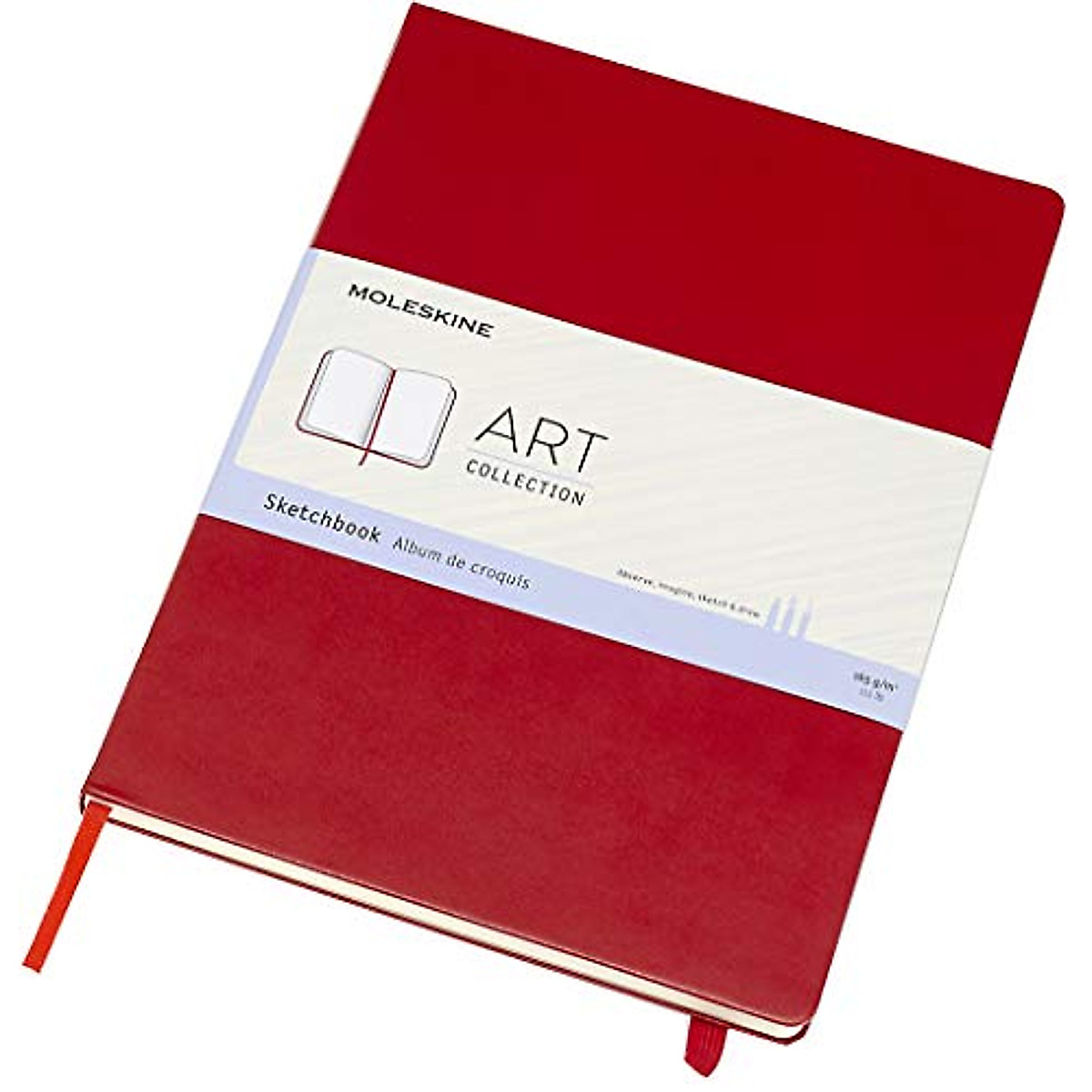 Moleskine Art Sketchbook, Hard Cover, A4 (8.25" x 11.75") Plain/Blank, Scarlet Red, 96 Pages