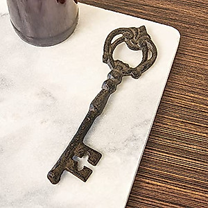 Twine Key Bottle Opener, Cast Iron Vintage Bottle Opener, Remove Bottlecaps, Vintage Design, 5.5 Inches, Distressed Finish, Set of 1
